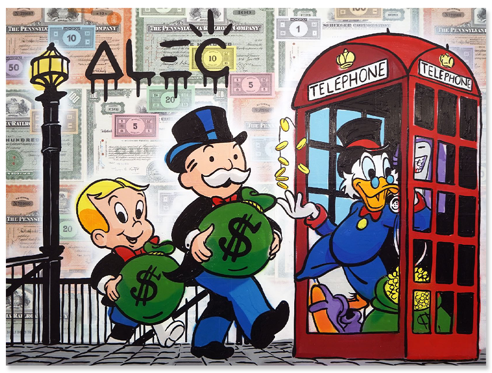 $ Team in London Calling in Red Phone Booth - Alec Monopoly - Eden ...