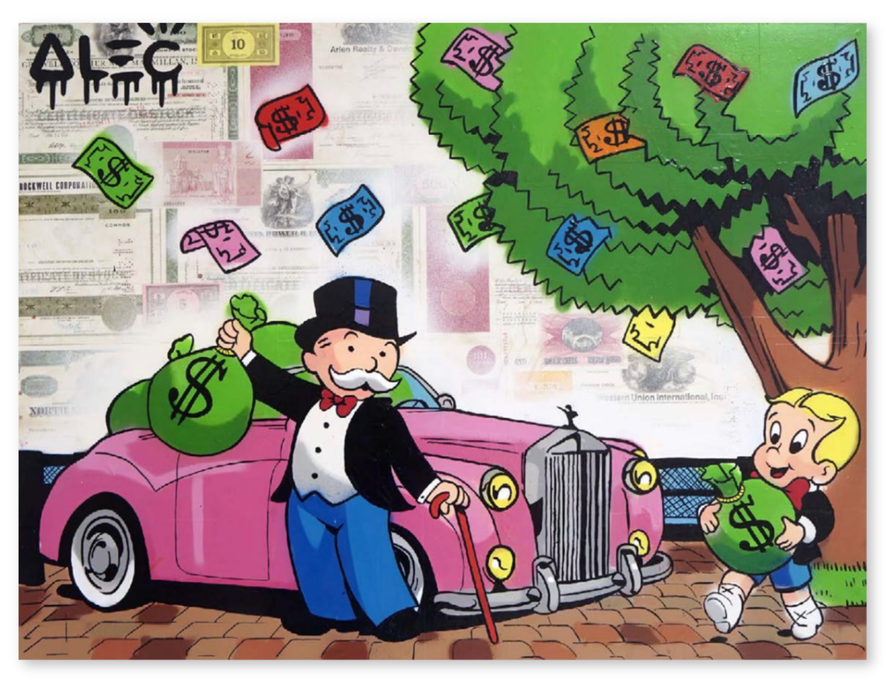 Monopoly, Richie Pink British Luxury Car with $ Bags - Alec Monopoly ...