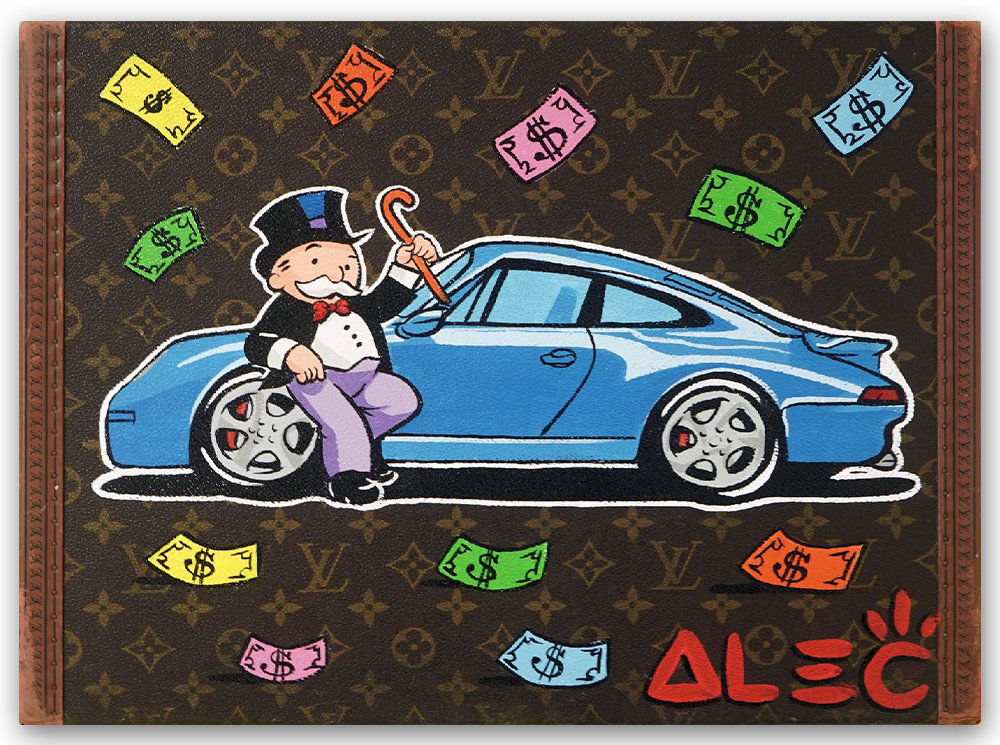 Monopoly Purple Cane up on Blue Porsche Trunk - Alec Monopoly - Eden ...
