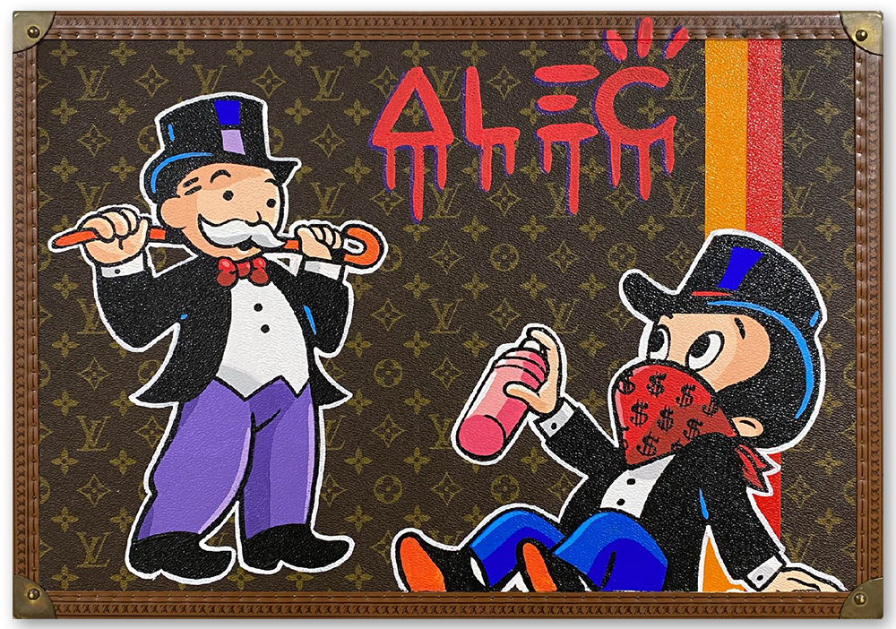 Monopz Sitting with Spray Can and Monopoly Cane Trunk - Alec Monopoly ...