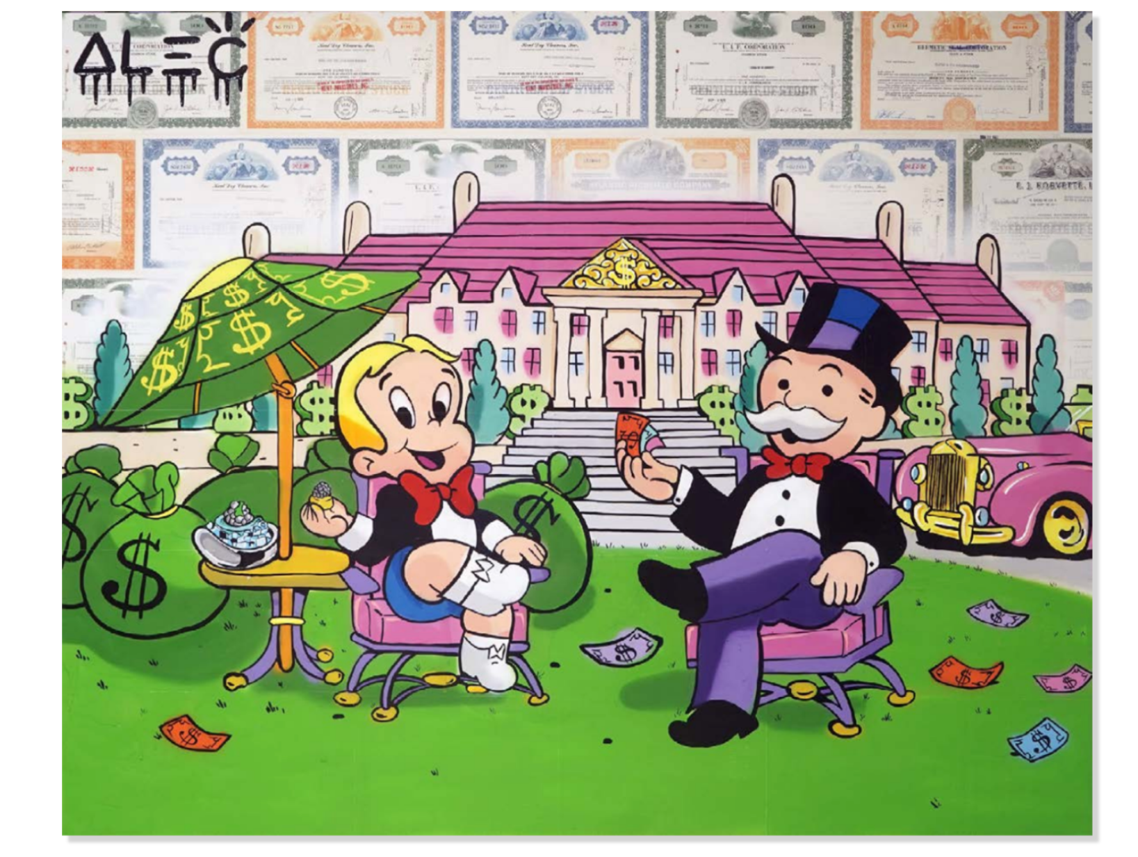 Richie and Monopoly Caviar on Lawn of Mansion - Alec Monopoly - Eden ...