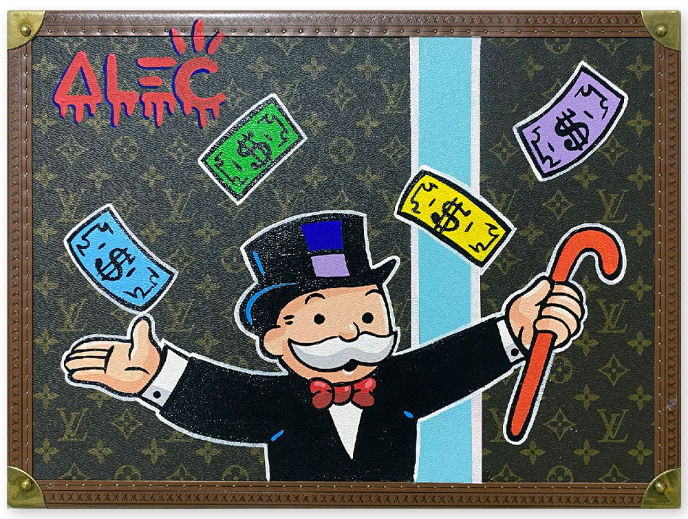 Monopoly Hands and Cane up Baby Blue Stripe Trunk - Alec Monopoly ...