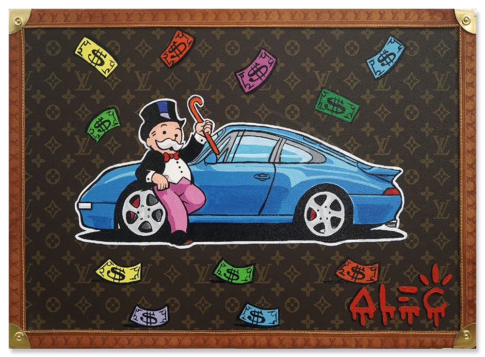Monopoly Pink Pants with Cane Blue German Luxury Car Trunk - Alec ...