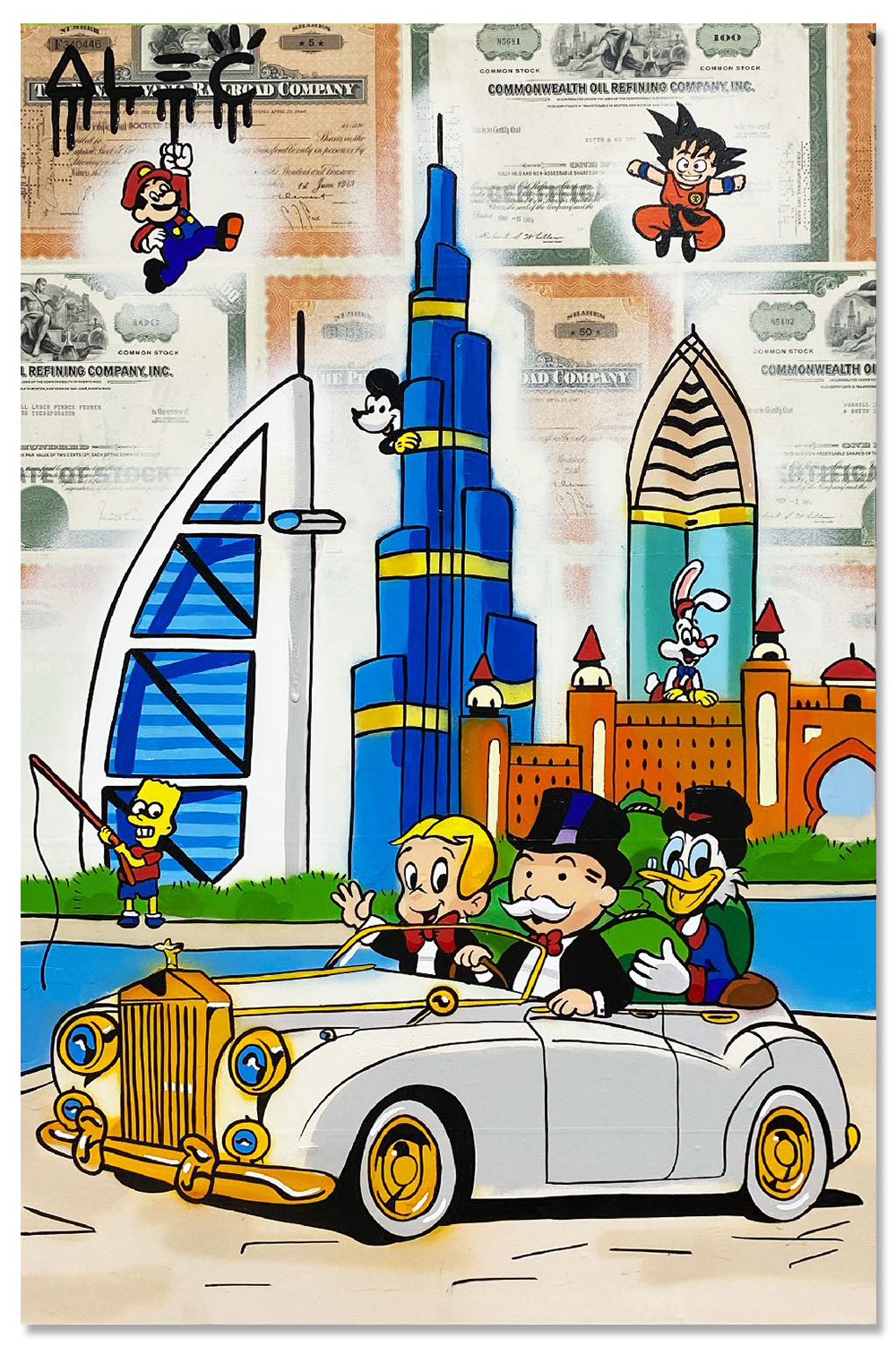 $ Team Driving Luxury Car with Characters by Dubai - Alec Monopoly ...