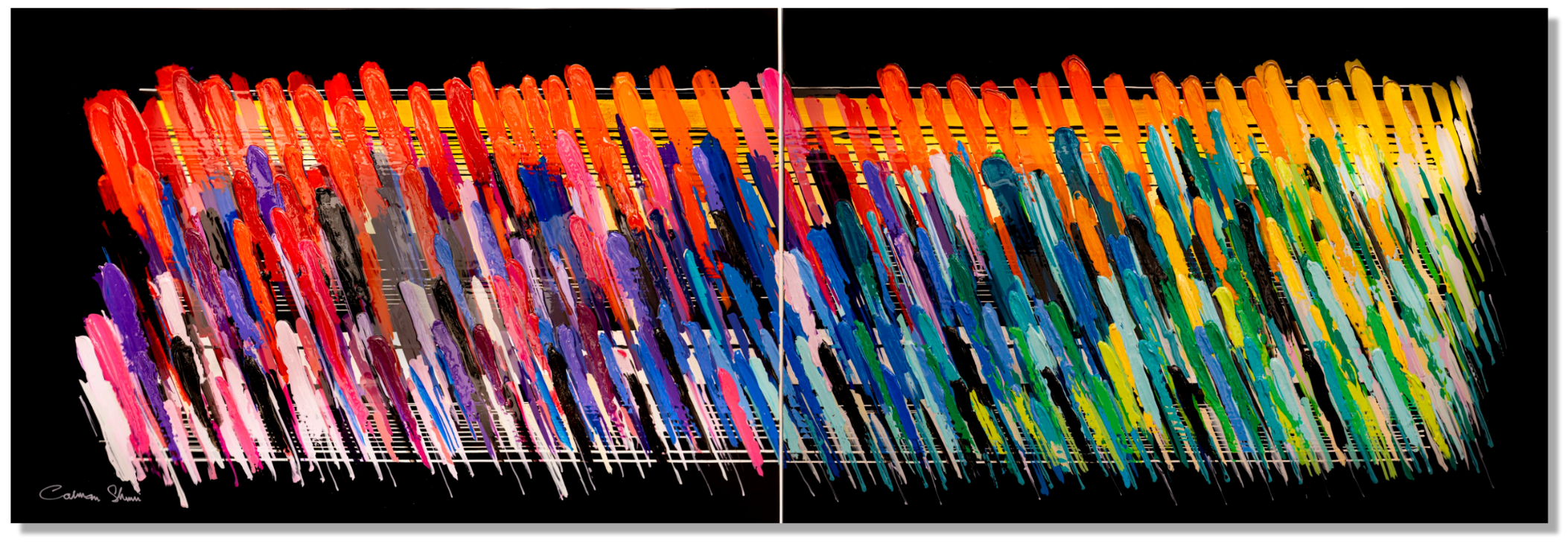 Black Notes Diptych - Calman Shemi - Eden House of Art